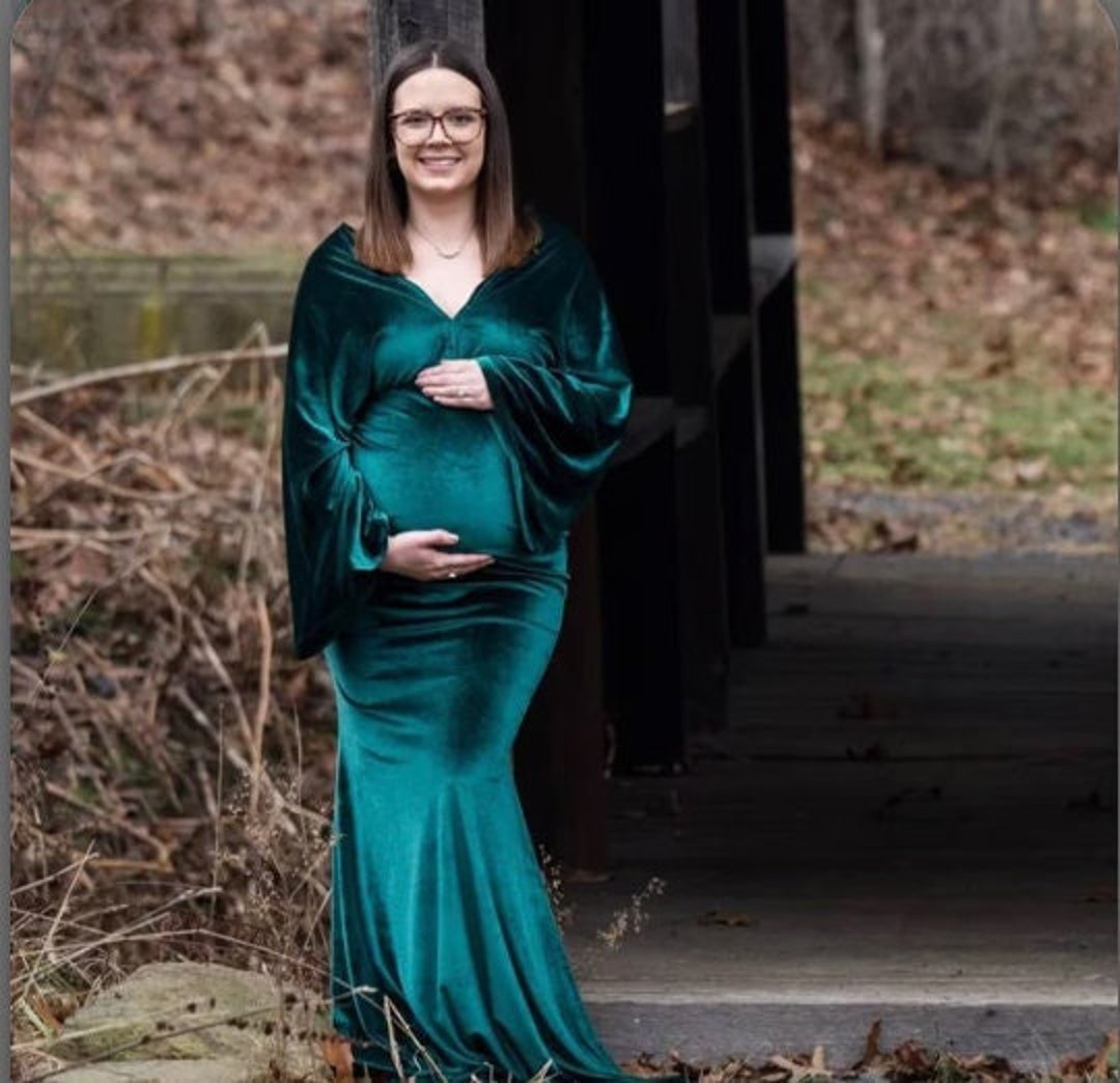 Velvet Maternity Dress for Photoshoot,dress for Maternity Shoot - Etsy