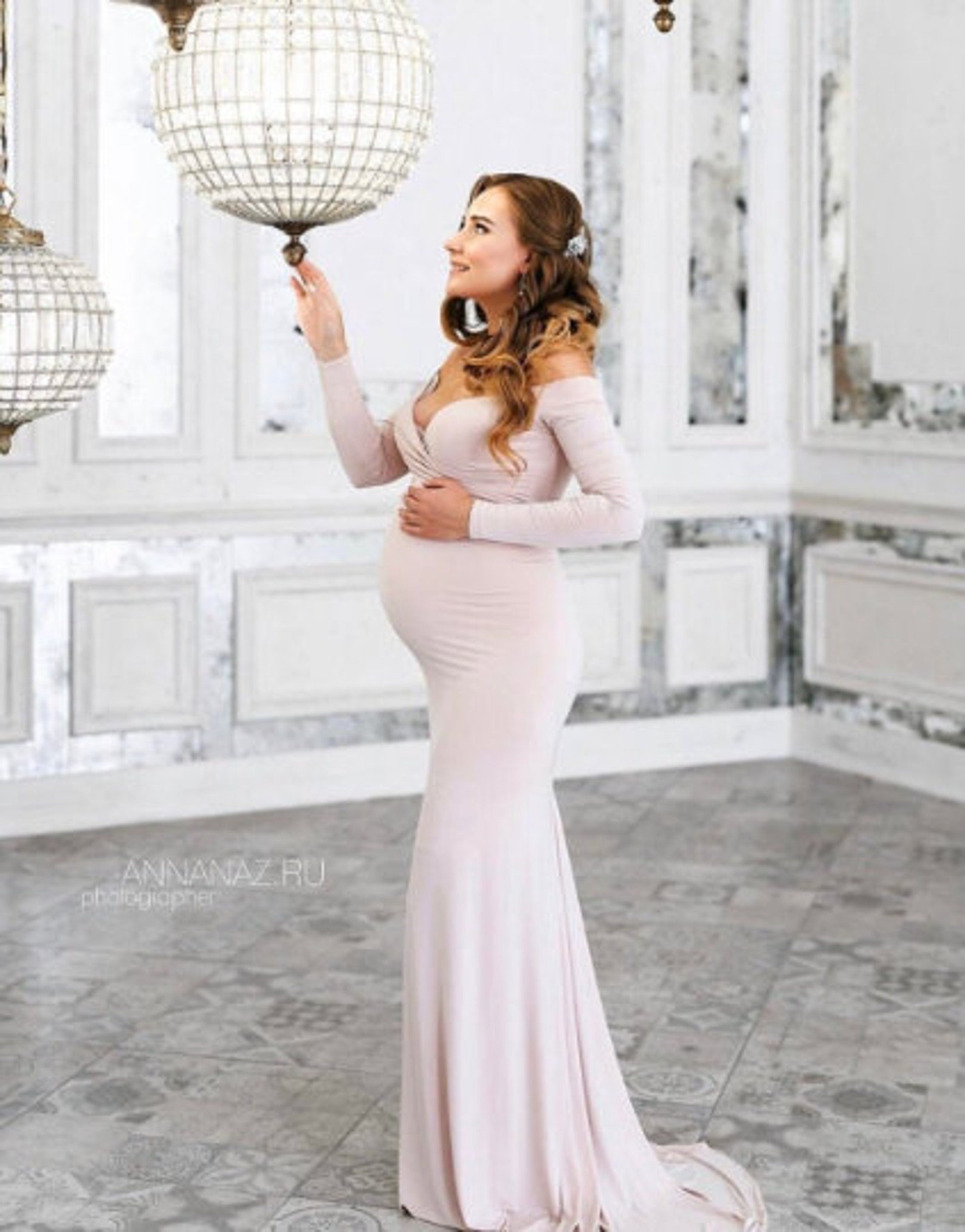 Maternity Dress for Photoshoot, Dress for Maternity Shoot, off Shoulder ...