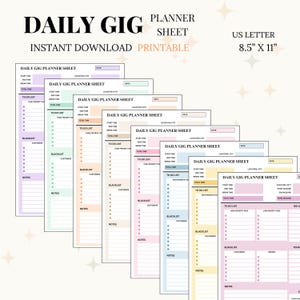 Daily Gig Planner Printable Sheet | Economy, Income & Expense Tracker ...