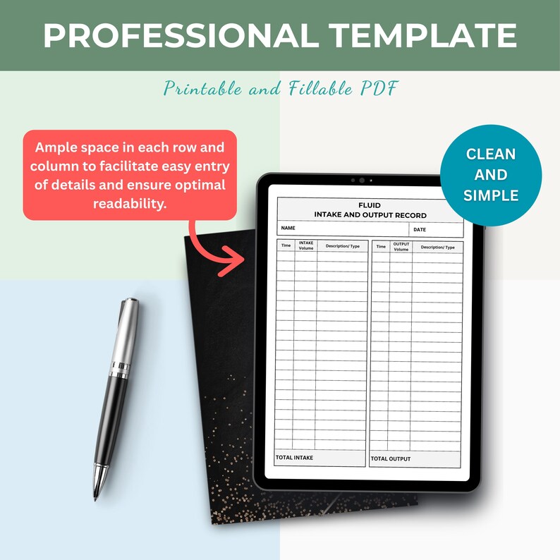 Fluids Intake & Output Tracker - Nursing Form, Fluid Balance Chart ...