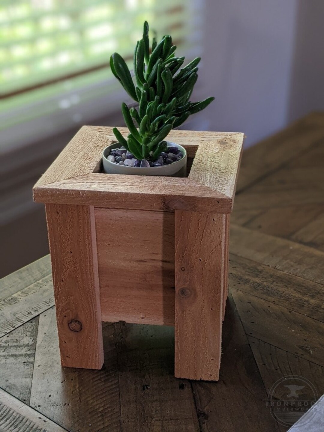 Mini Cube Rustic Cedar Planter Box Gnome Approved - Etsy