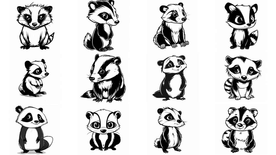Cute Badger SVG Pack 112 Designs. Cute Badger SVG, Cute Badger PNG ...