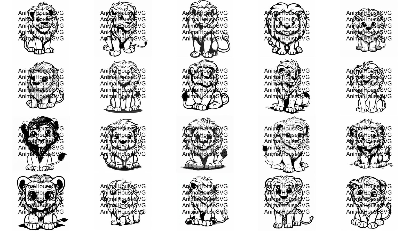 Cute Lions SVG Pack 124 Unique Designs. SVG, JPG,, Cricut Svg, Cnc, Lasercut Svg, Digital ...