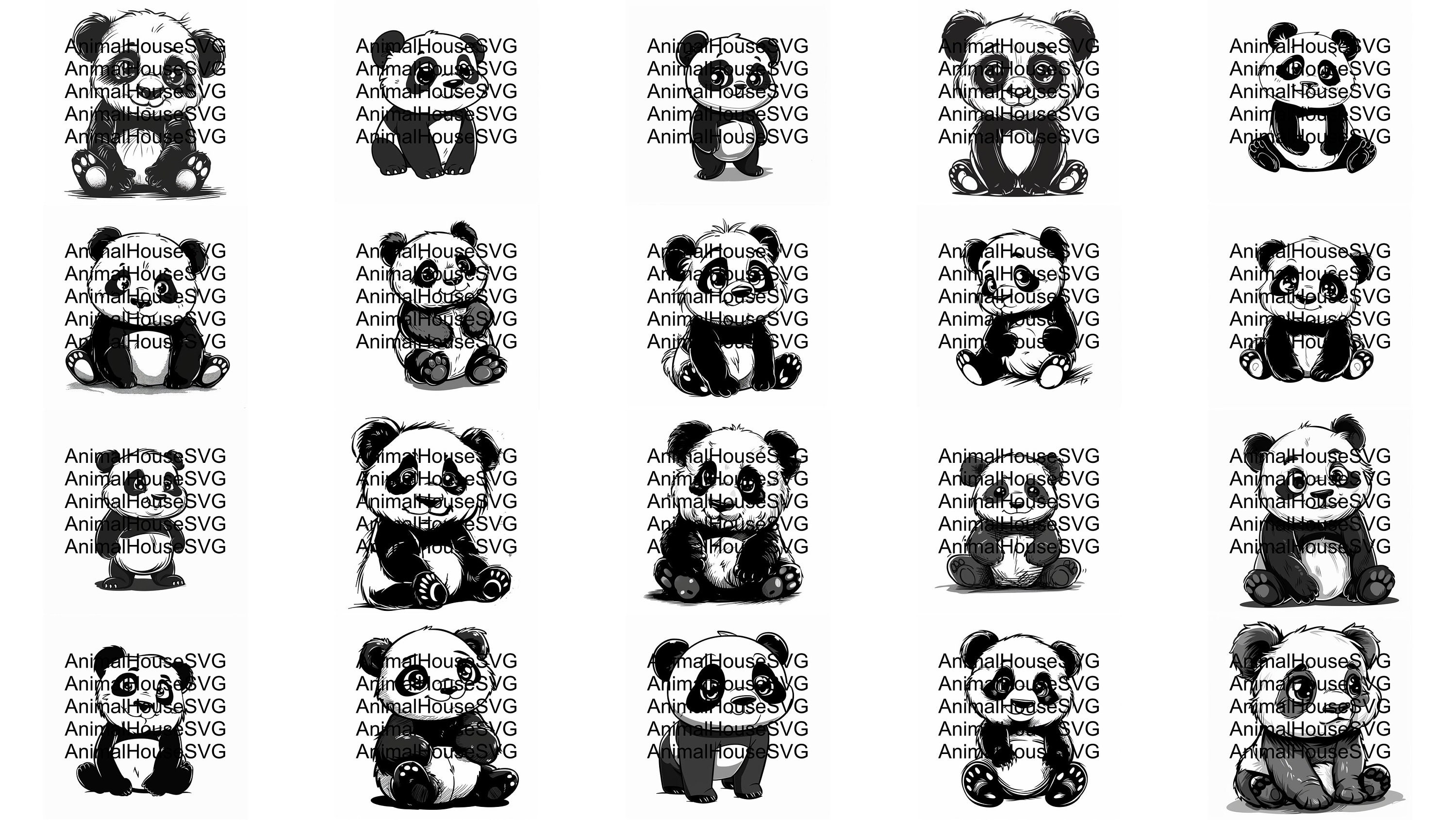Cute Panda SVG Pack 107 Unique Designs. SVG, JPG,, Cricut Svg, Cnc ...
