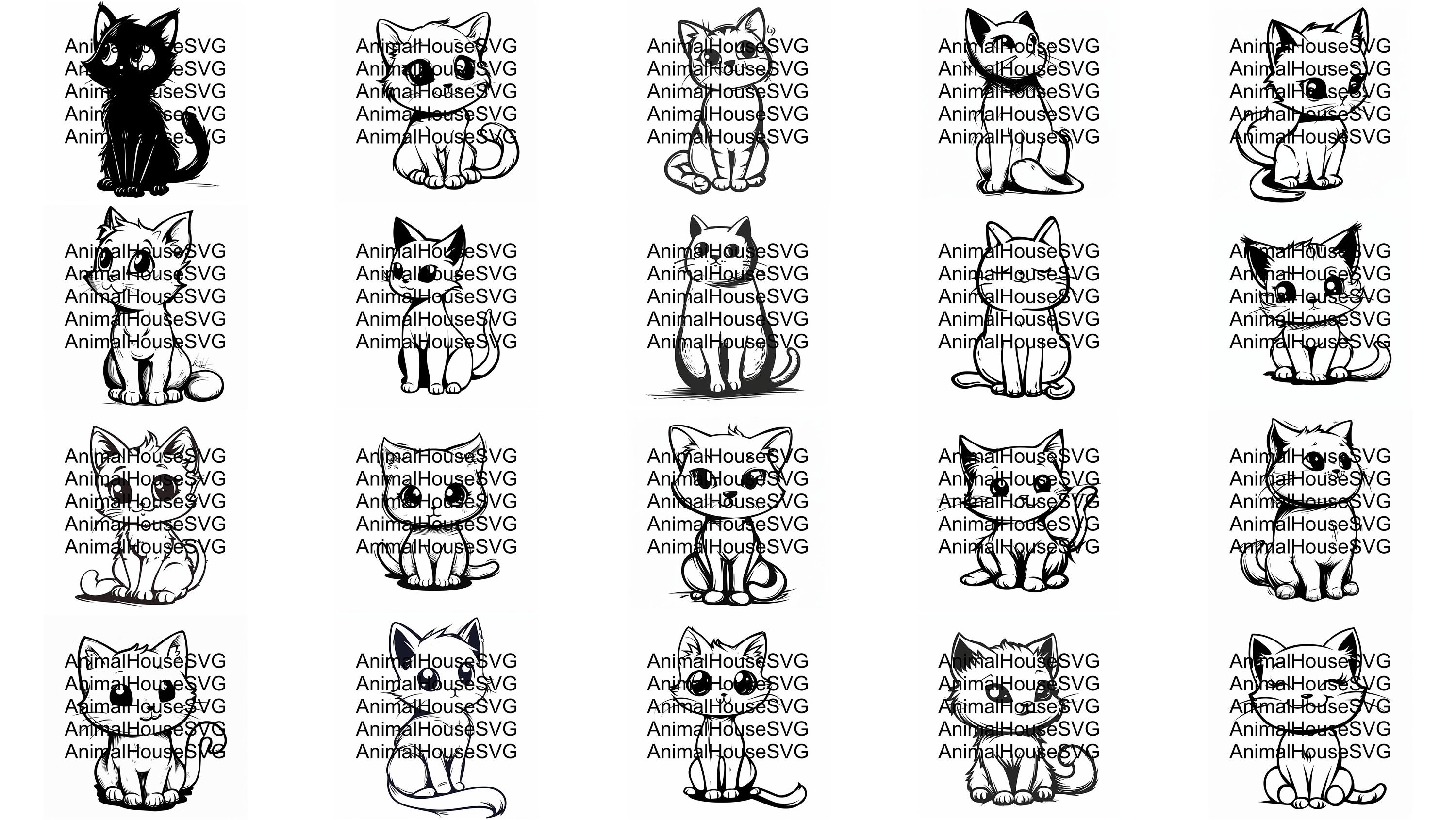 Cute Cat SVG Pack 127 Unique Designs. SVG, JPG,, Cricut Svg, Cnc ...