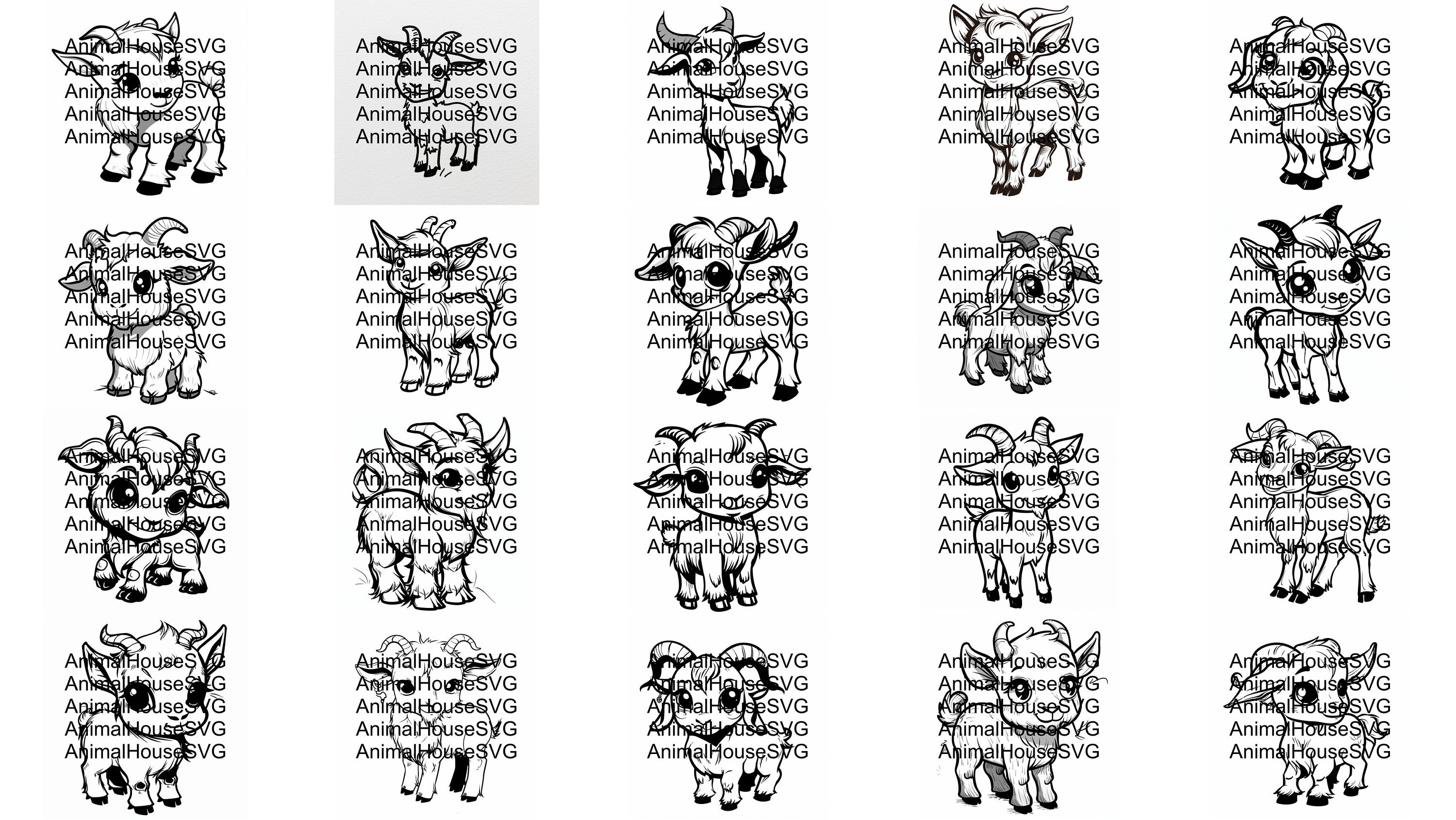 Cute Goat SVG Pack 112 Unique Designs. SVG, JPG,, Cricut Svg, Cnc ...