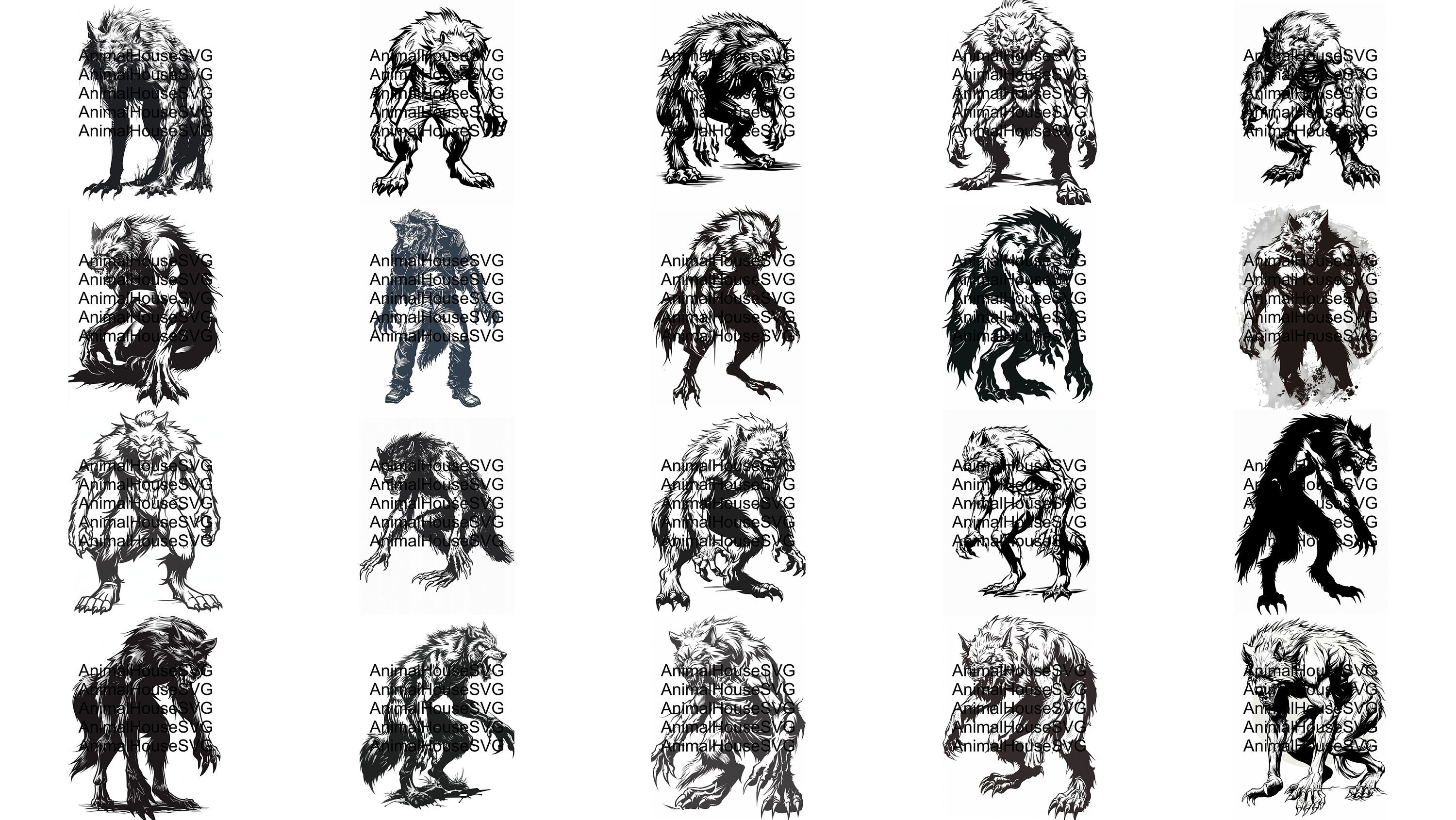 Werewolf SVG Pack 74 Unique Designs. Werewolf SVG, Werewolf JPG ...