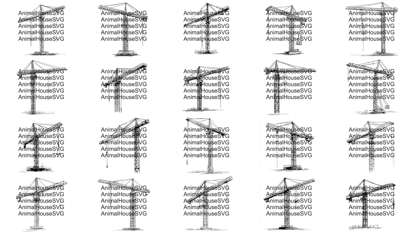 Construction Crane SVG Pack 69 Designs. Construction Crane SVG ...