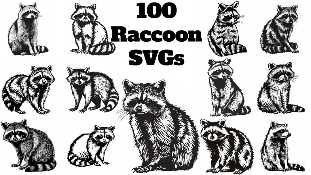 Raccoon SVG Pack: 100 Unique Designs (digital Download) - Etsy