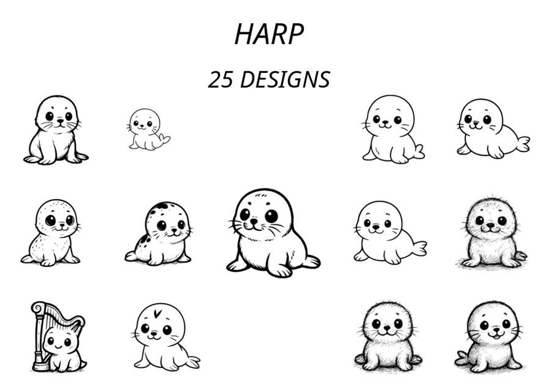 Harp SVG Bundle: 25 Baby Designs for Nursery & Crafts (digital Download ...