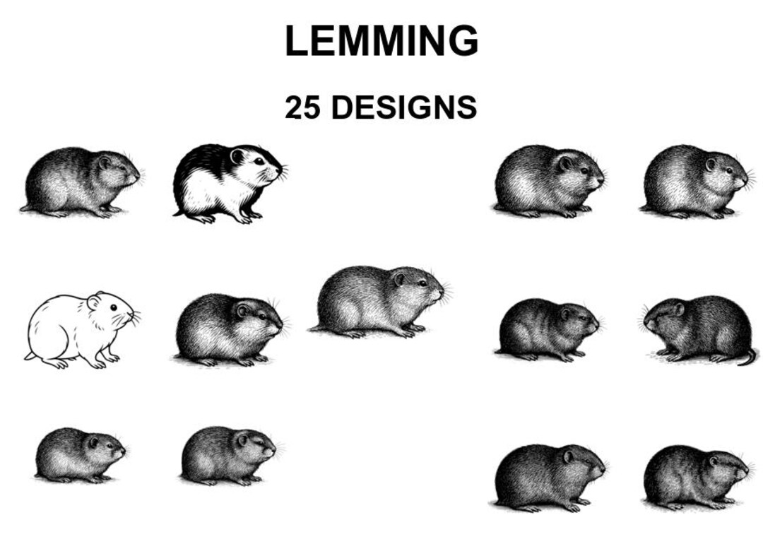 Lemming SVG Bundle – 25 Laser Cut Files | CNC, Cricut, Glowforge ...