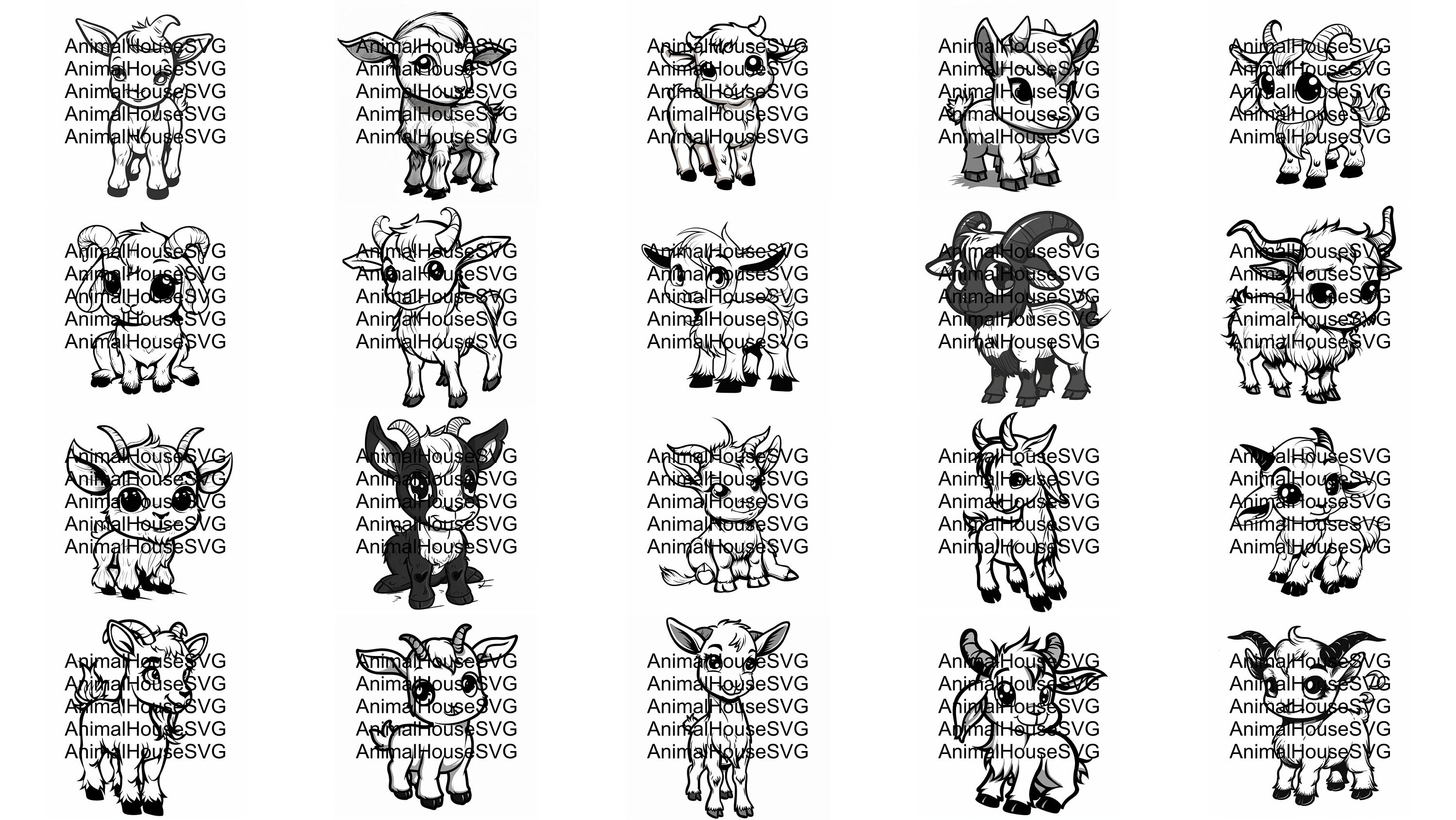 Cute Goat SVG Pack 112 Unique Designs. SVG, JPG,, Cricut Svg, Cnc ...