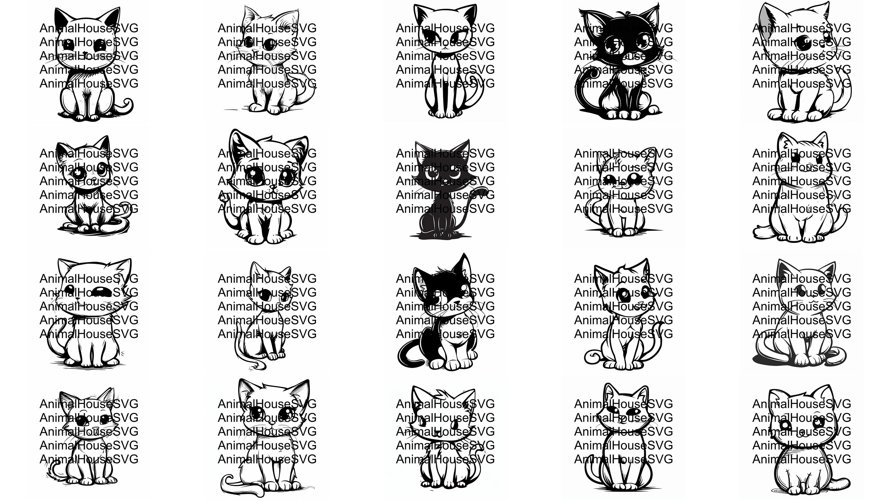 Cute Cat SVG Pack 127 Unique Designs. SVG, JPG,, Cricut Svg, Cnc ...