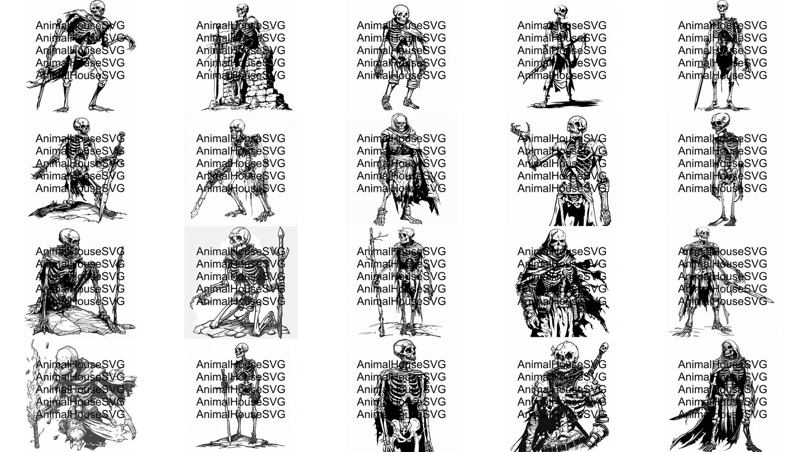 96 Skeleton SVG Clipart Designs: Lasercut & Sublimation (digital ...