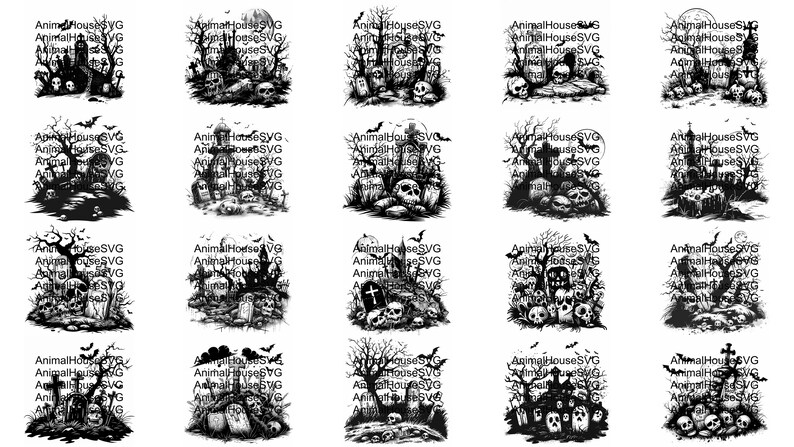 Halloween Graveyard SVG Pack 112 Designs. Graveyard SVG, Graveyard JPG ...