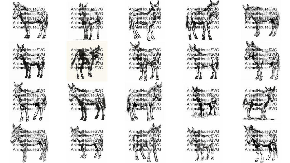 Donkey SVG Bundle: 104 Unique Designs for Cricut, CNC, Lasercut ...
