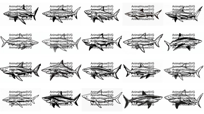 Shark SVG Bundle: 104 Unique Designs (digital Download) - Etsy