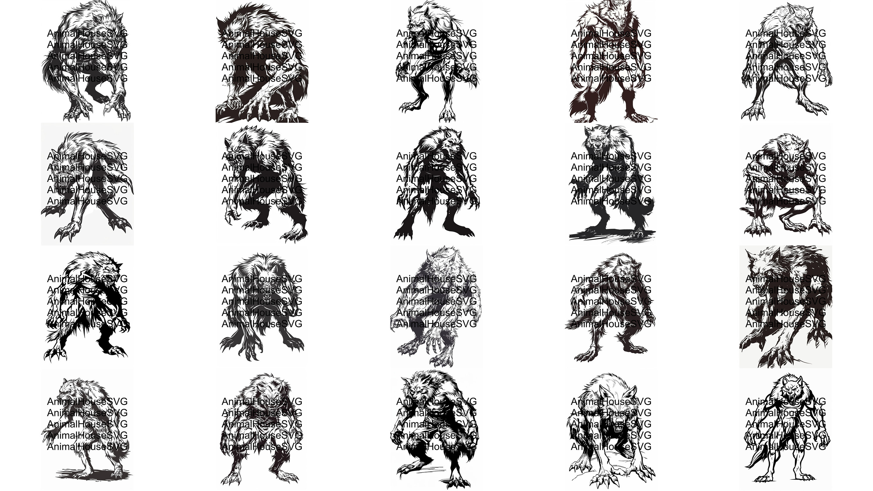 Werewolf SVG Pack: 52 Unique Designs (digital Download) - Etsy