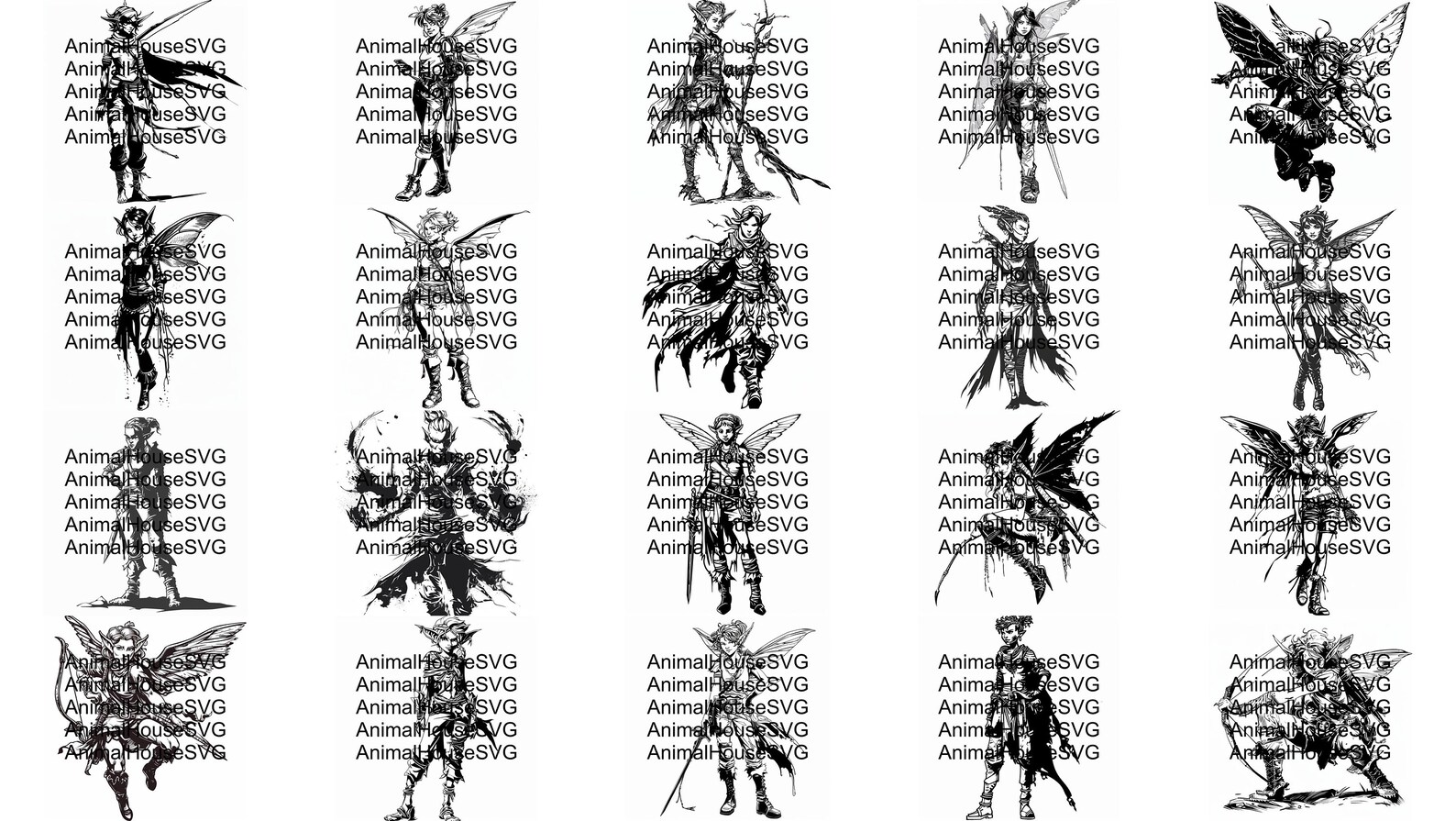 Pixie SVG Pack 48 Unique Designs. Pixie SVG, Pixie JPG, Pixie Lasercut ...