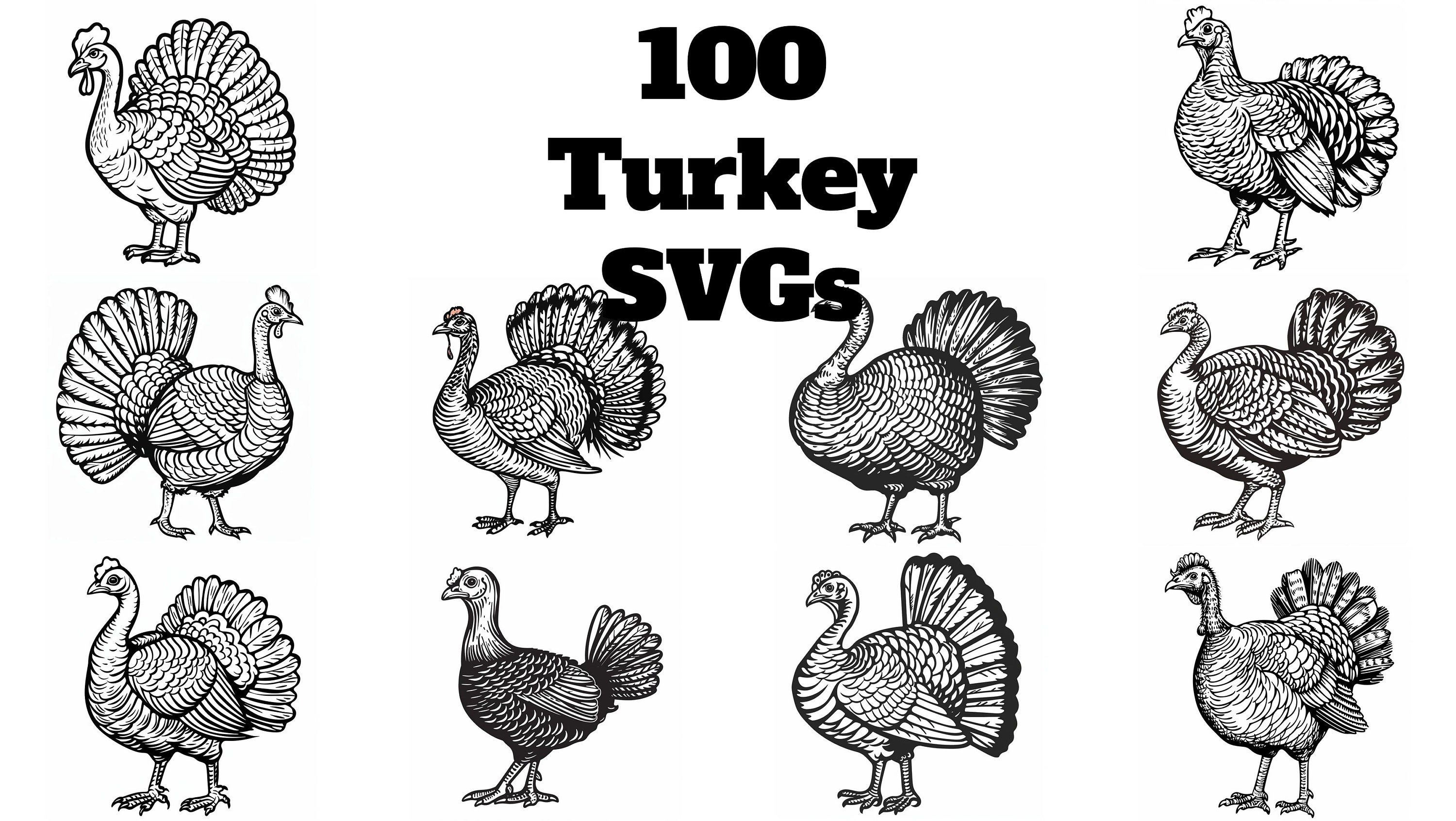 Turkey SVG Pack 100+ Unique Designs. SVG, JPG, Cricut Svg, Cnc ...