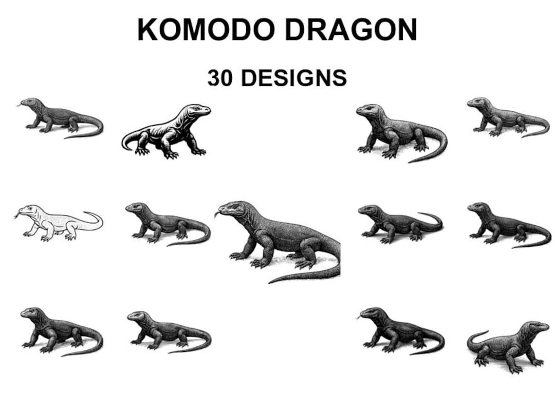 Komodo Dragon SVG Bundle: Laser Cut Designs for Cricut, CNC ...