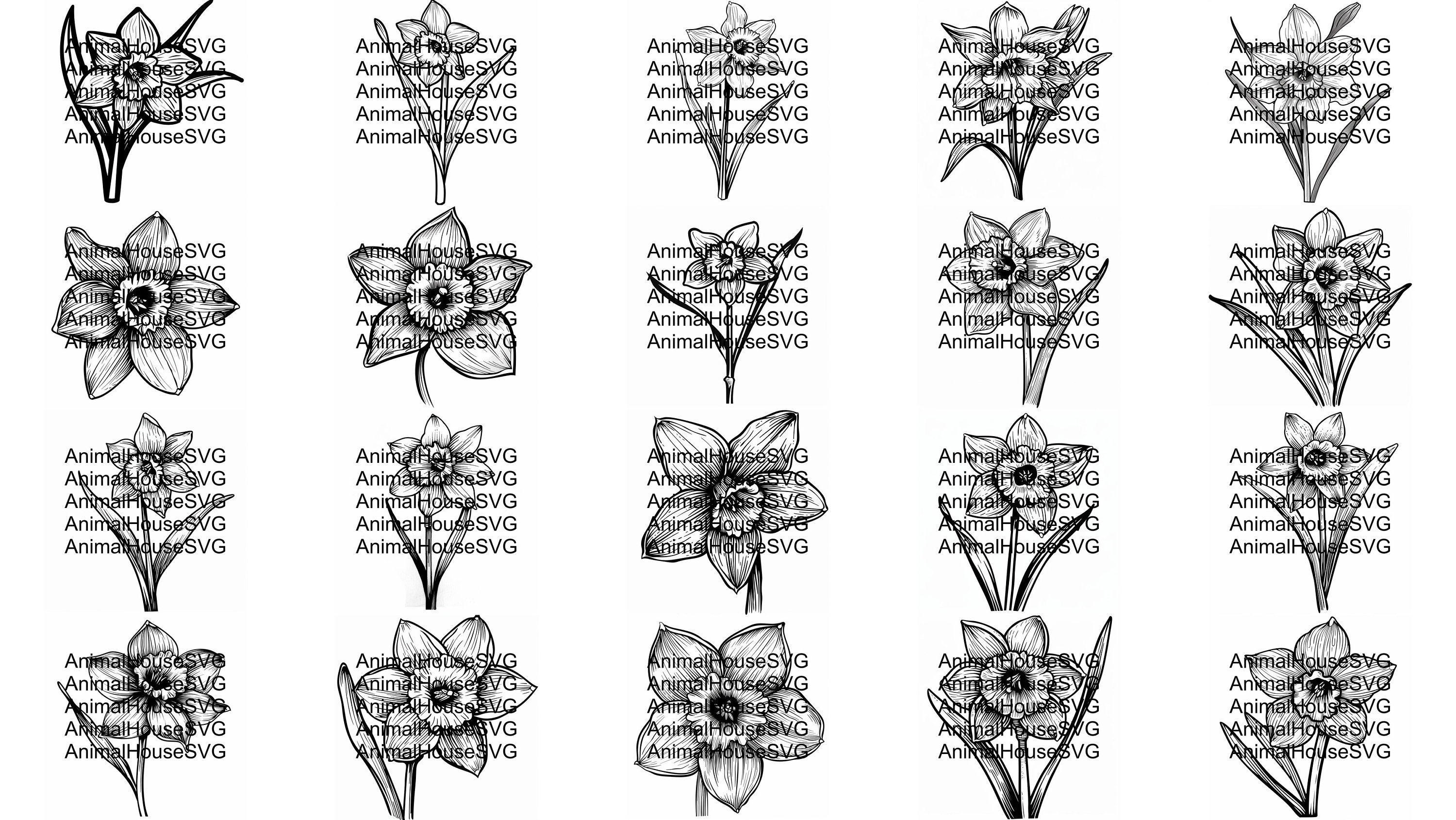 Daffodil Flower SVG Pack: 104 Unique Designs (digital Download) - Etsy