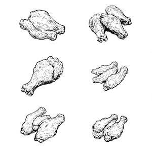 Chicken Wings SVG Pack: 75 Unique Designs (digital Download) - Etsy