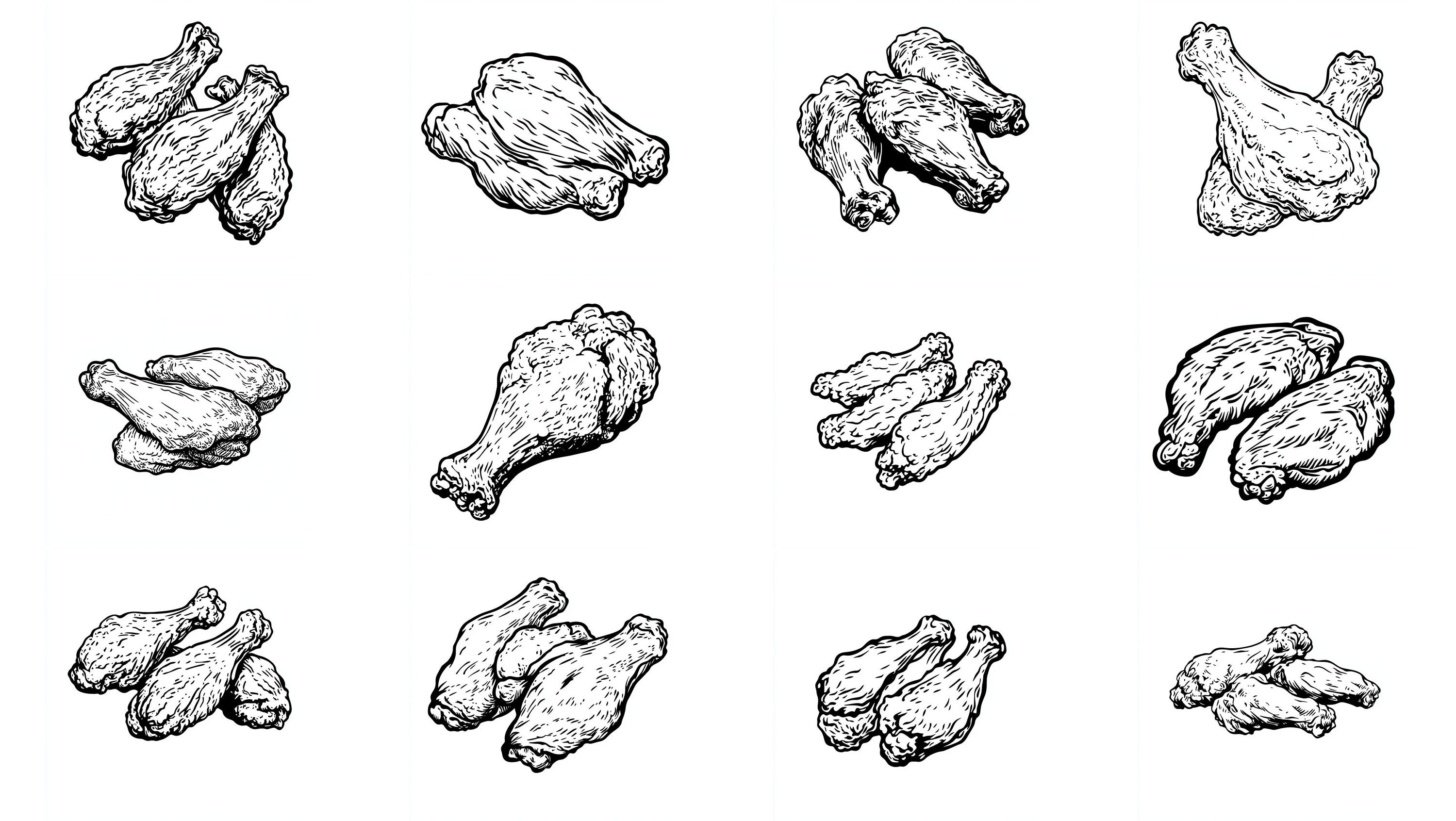 Chicken Wings SVG Pack: 75 Unique Designs (digital Download) - Etsy