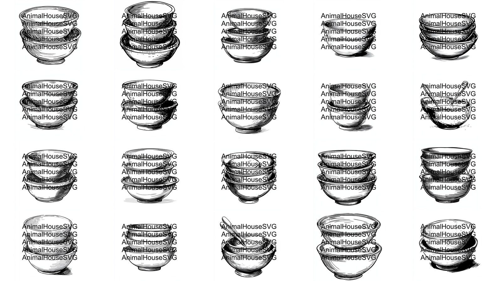 Mixing Bowls SVG Pack: 124 Crafting Designs (digital Download) - Etsy
