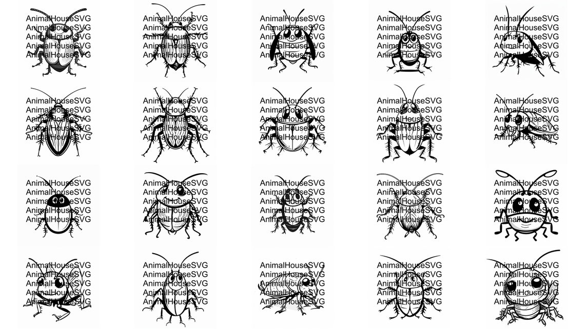 Cute Cockroaches SVG Pack 96 Unique Designs. Cute Cockroaches SVG, Cute ...