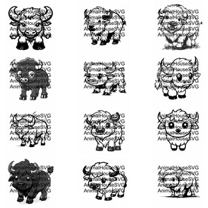 Cute Buffalo SVG Pack 152 Unique Designs. SVG, JPG,, Cricut Svg, Cnc ...