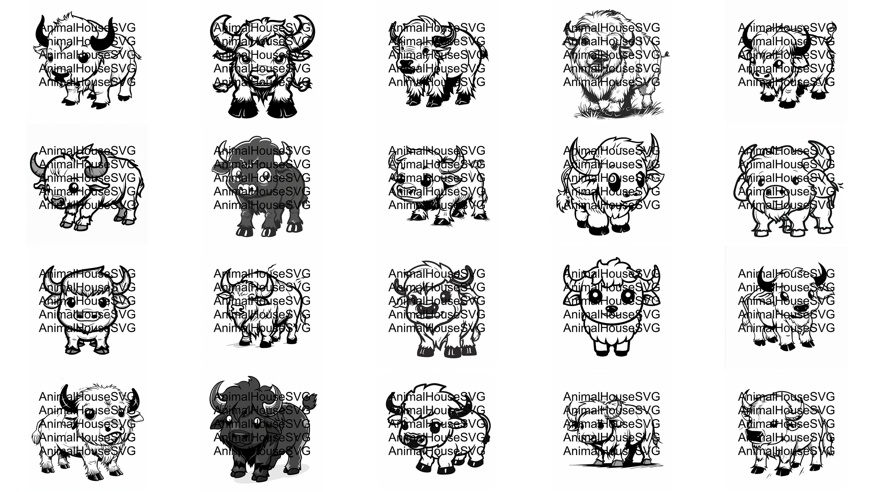 Cute Buffalo SVG Pack 152 Unique Designs. SVG, JPG,, Cricut Svg, Cnc ...
