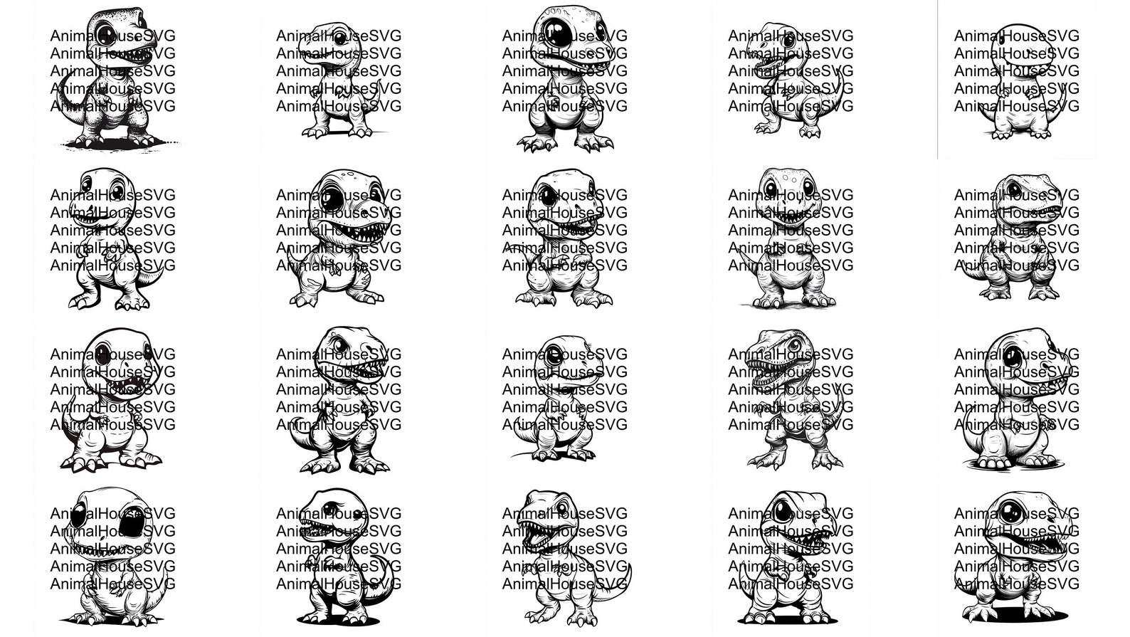 Cute Tyranosaurus Rex SVG Pack 96 Designs. Cute T Rex SVG, Cute ...