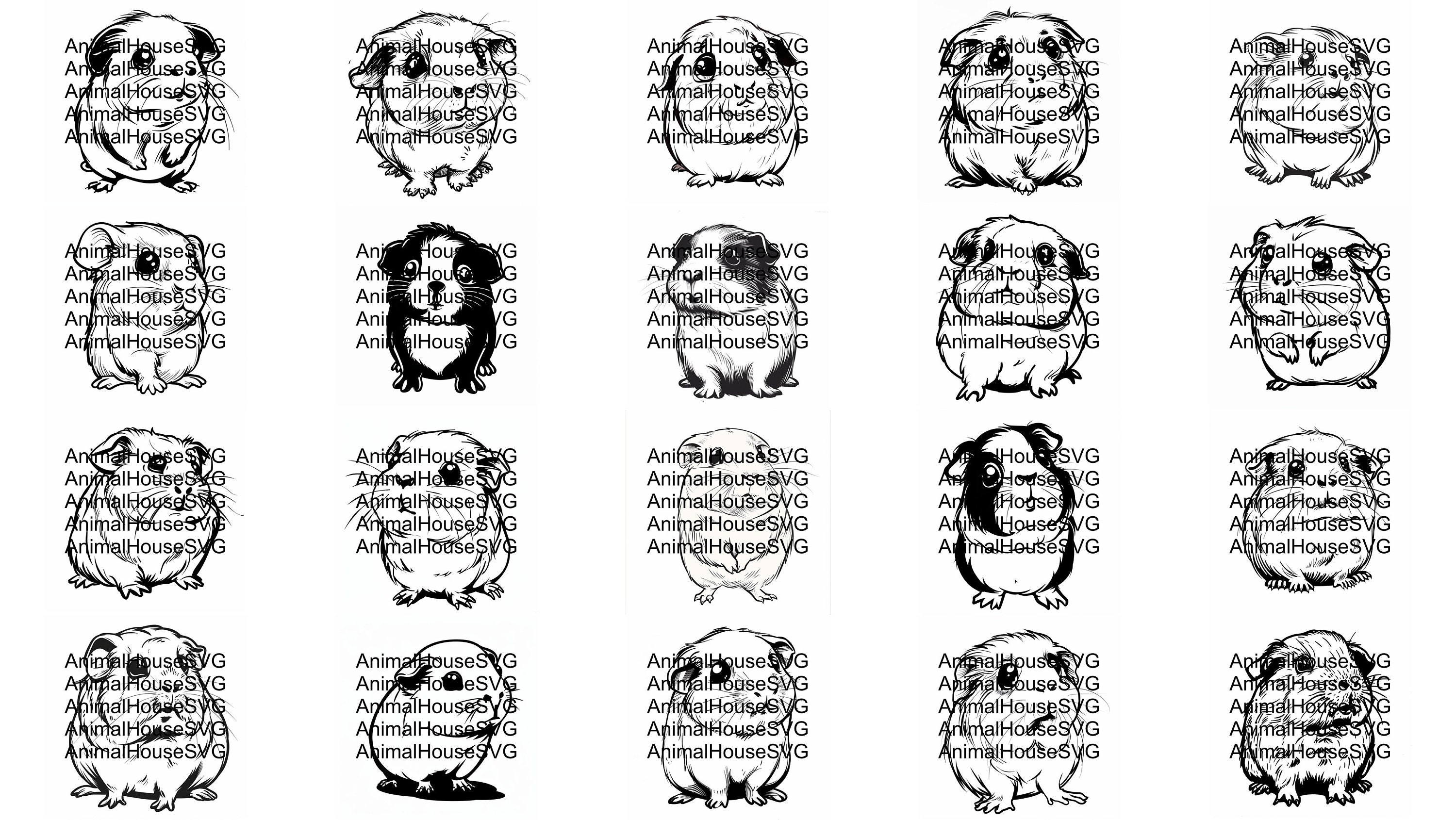 Cute Guinea Pig SVG Pack 136 Designs. Cute Guinea Pig SVG, Cute Guinea ...