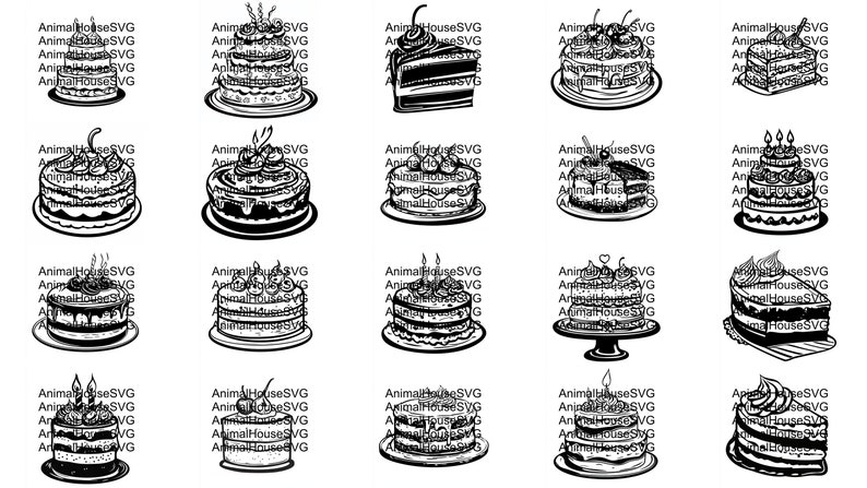 Cake SVG Pack 216 Designs. Cake SVG, Cake PNG, Laser Svg, Cake, Clip ...