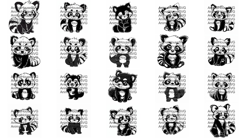 Cute Red Panda SVG Pack 106 Designs. Cute Red Panda SVG, Cute Red Panda ...