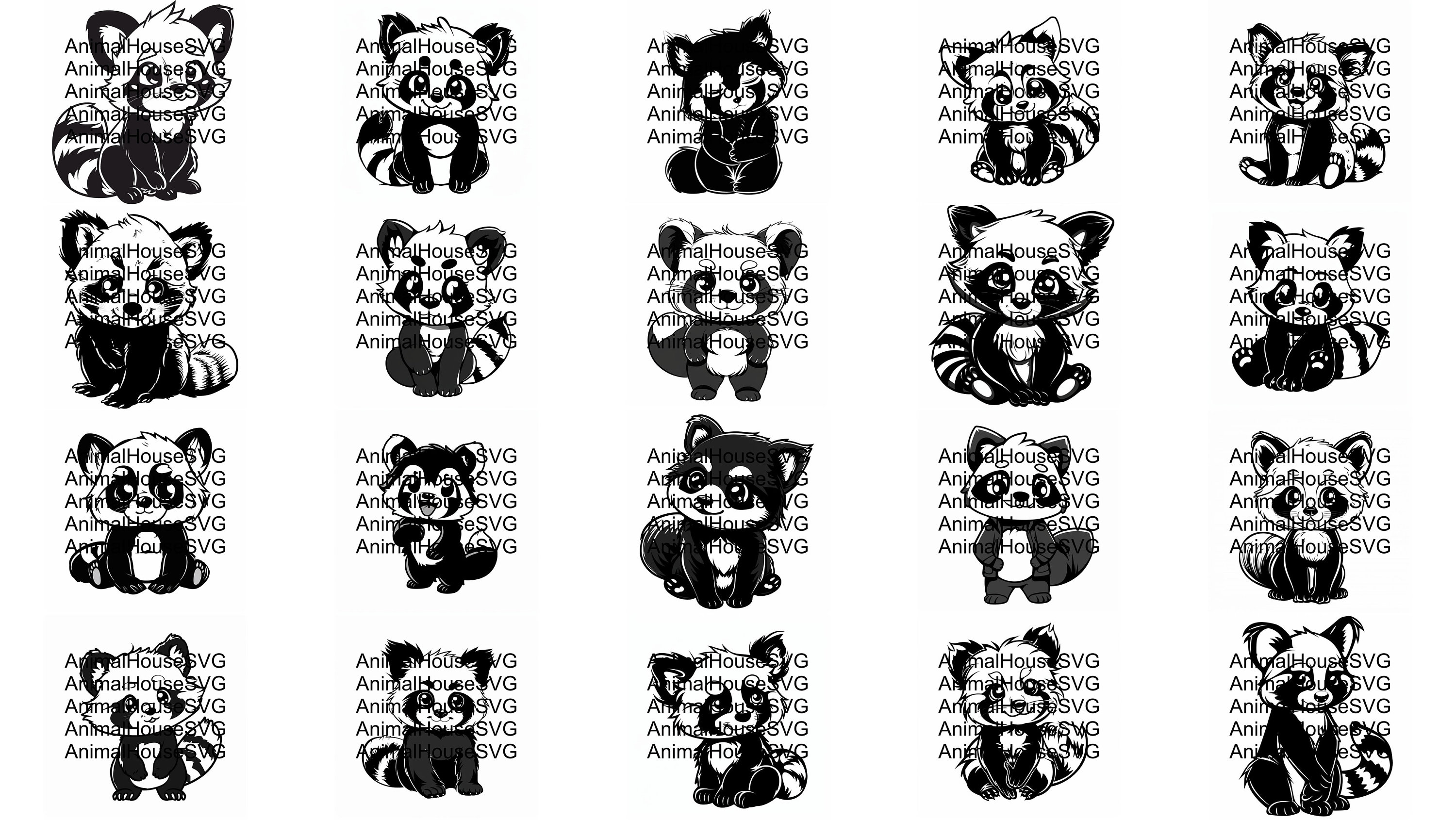 Cute Red Panda SVG Pack 106 Designs. Cute Red Panda SVG, Cute Red Panda ...