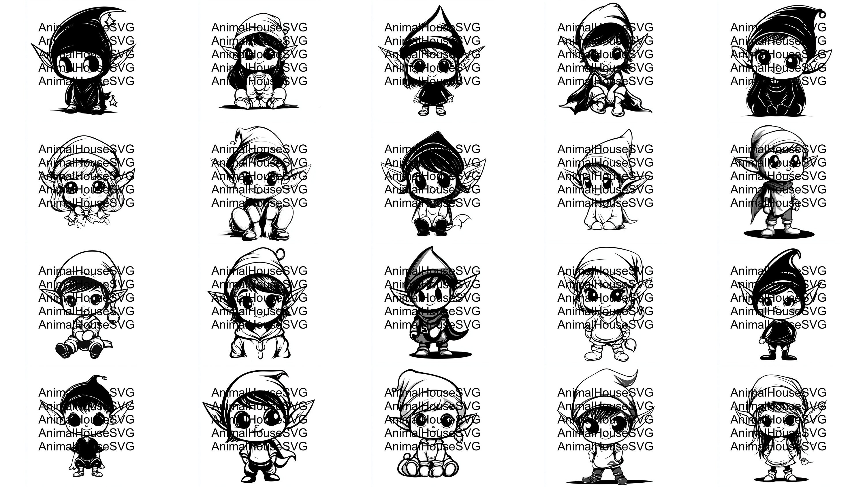 Elf SVG Pack 96 Designs. Elf SVG, Elf PNG, Laser Svg, Elf, Clip Art ...