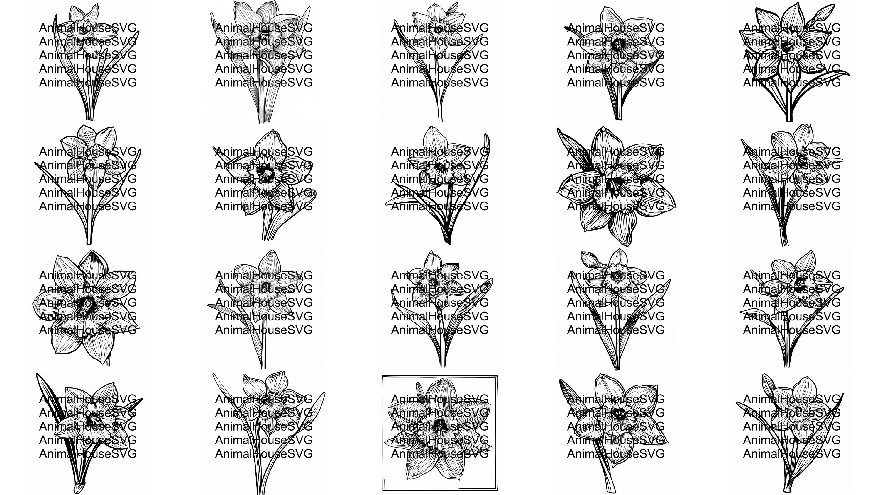 Daffodil Flower SVG Pack: 104 Unique Designs (digital Download) - Etsy