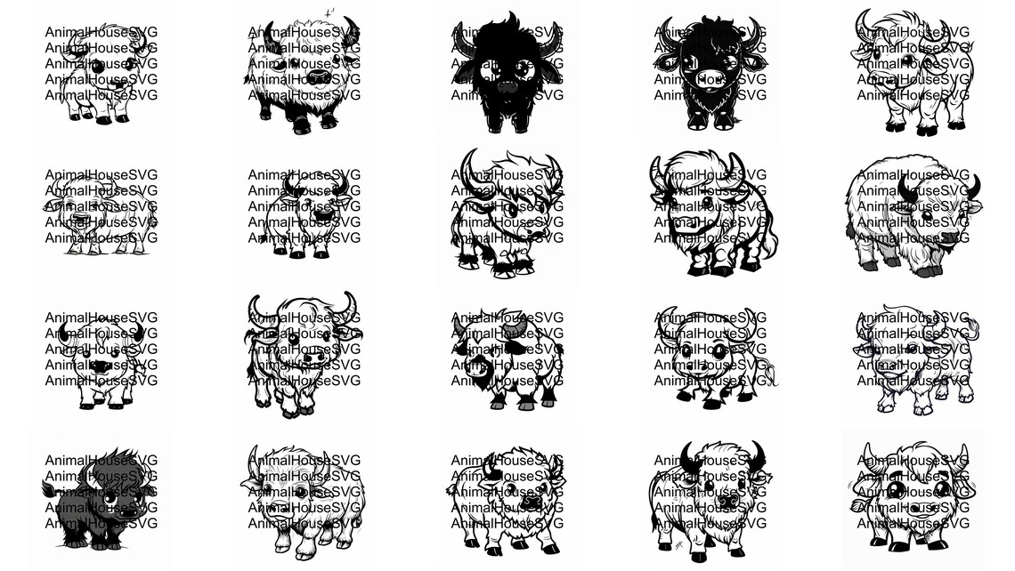 Cute Buffalo SVG Pack 152 Unique Designs. SVG, JPG,, Cricut Svg, Cnc ...
