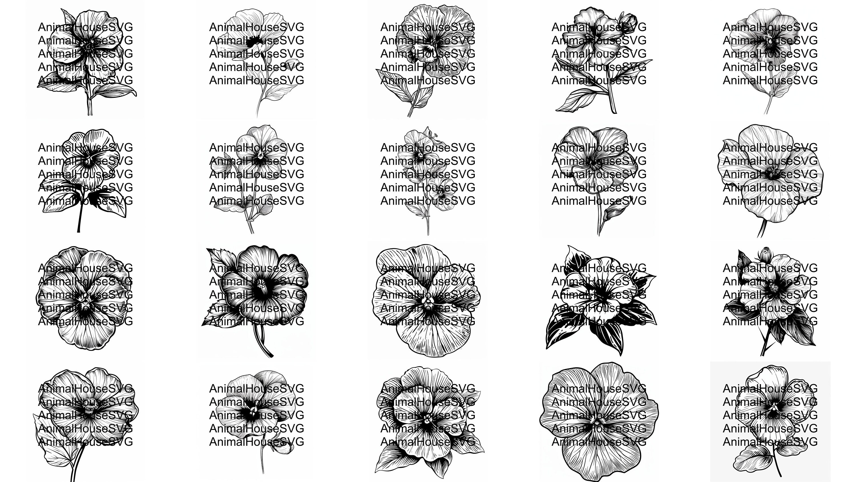 Violet Flower SVG Pack: 96 Unique Designs (digital Download) - Etsy