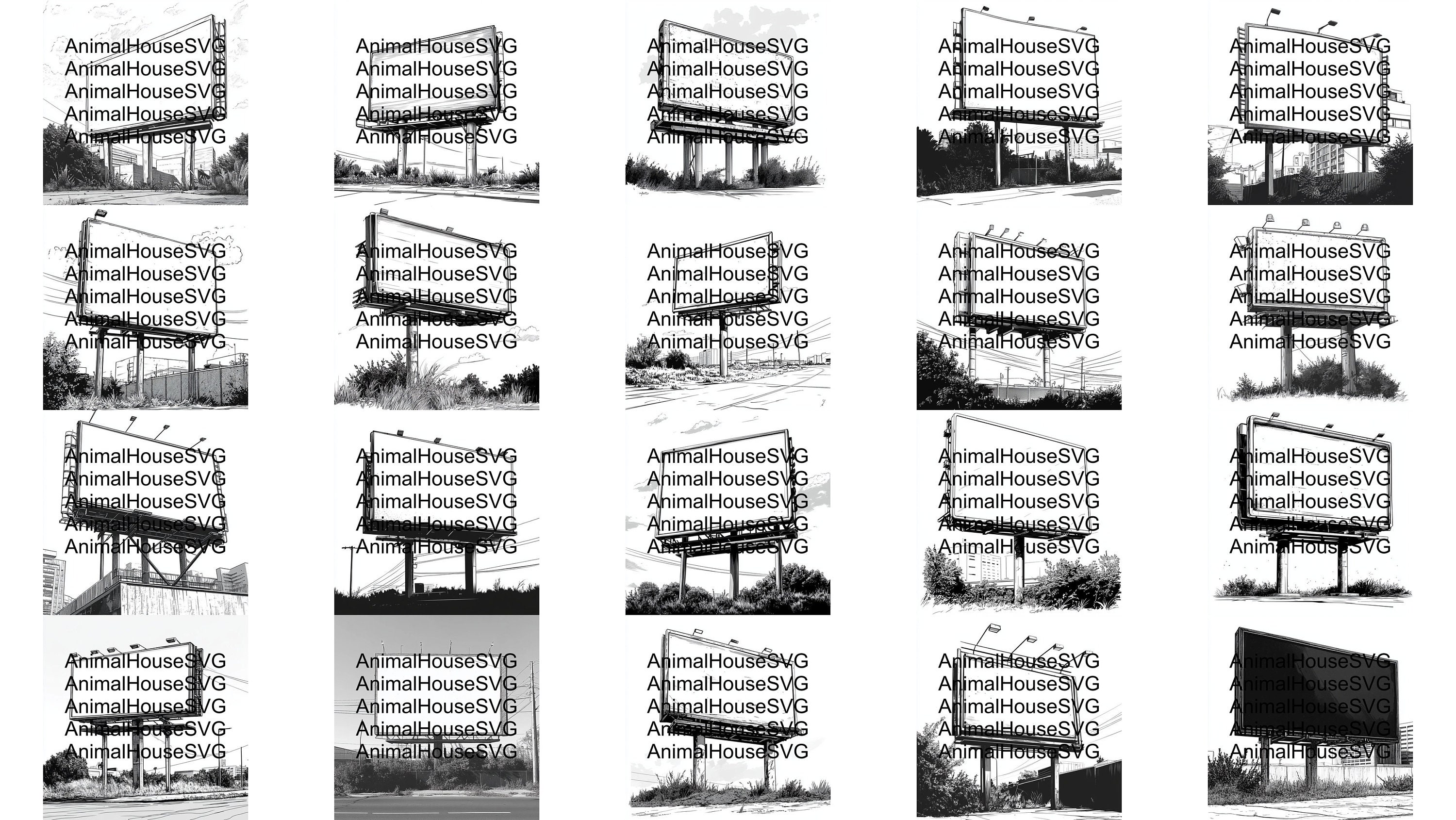 Billboard SVG Pack 100 Designs. Billboard SVG, Billboard PNG, Laser Svg ...