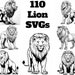 Lion SVG Bundle: 110 Unique Designs (digital Download) - Etsy