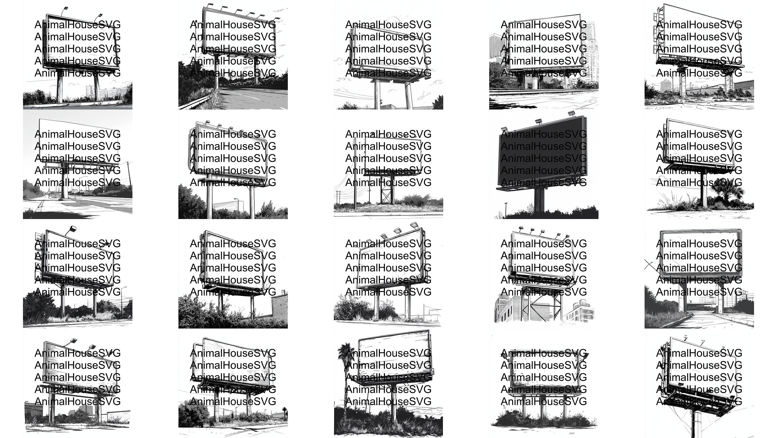 Billboard SVG Pack 100 Designs. Billboard SVG, Billboard PNG, Laser Svg ...