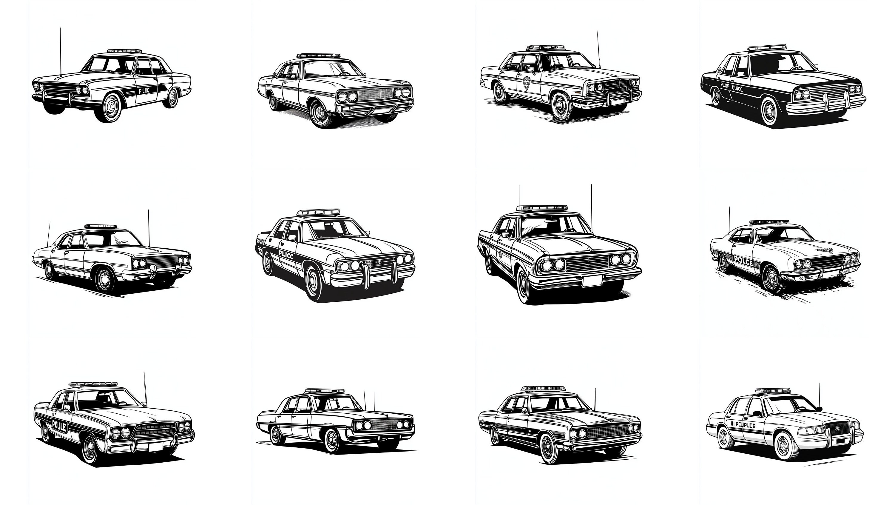 Police Car SVG Pack 116 Designs. Police Car SVG, Police Car PNG, Laser ...