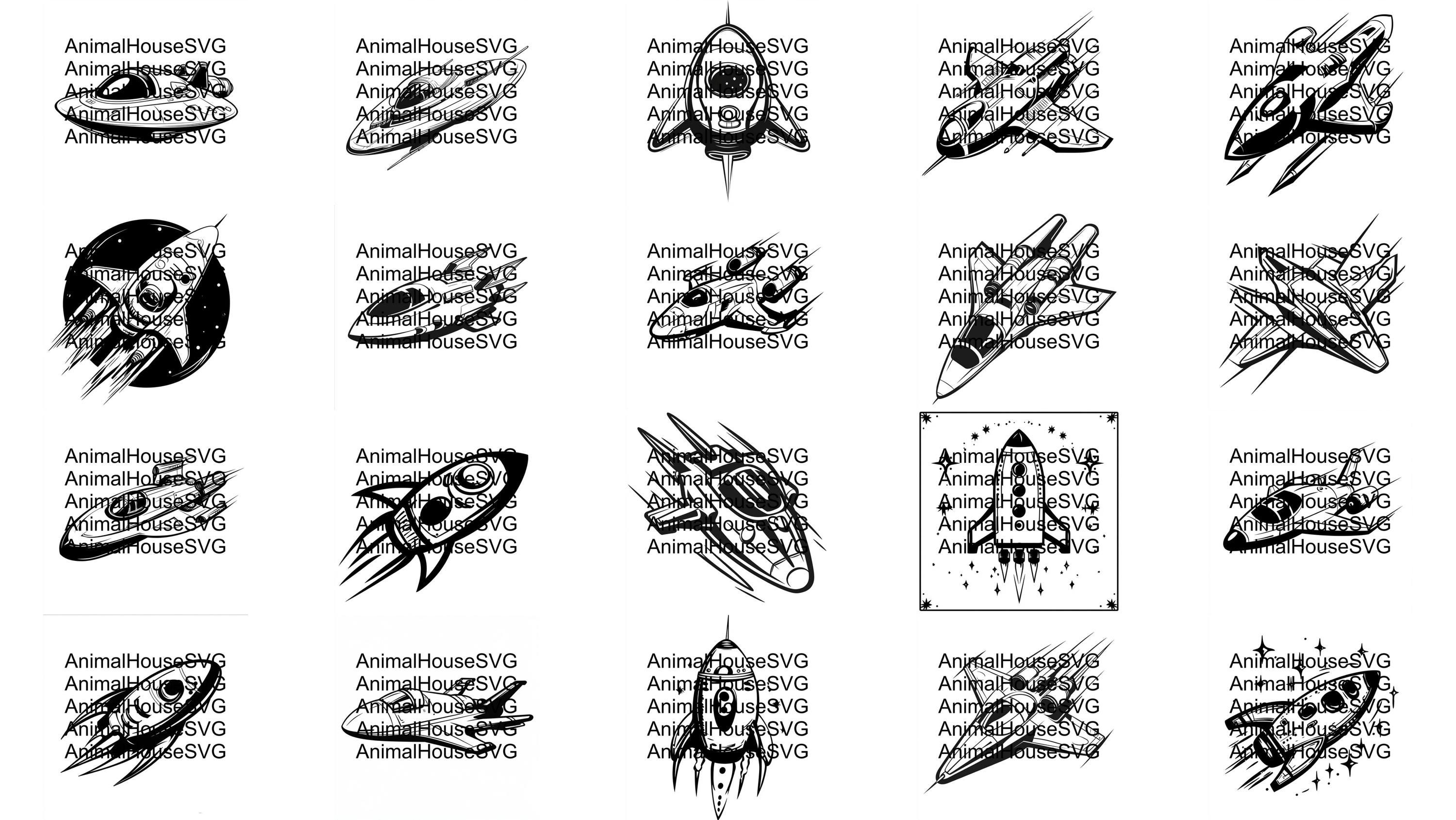 Spaceships SVG Pack: 93 Spacecraft Designs (digital Download) - Etsy