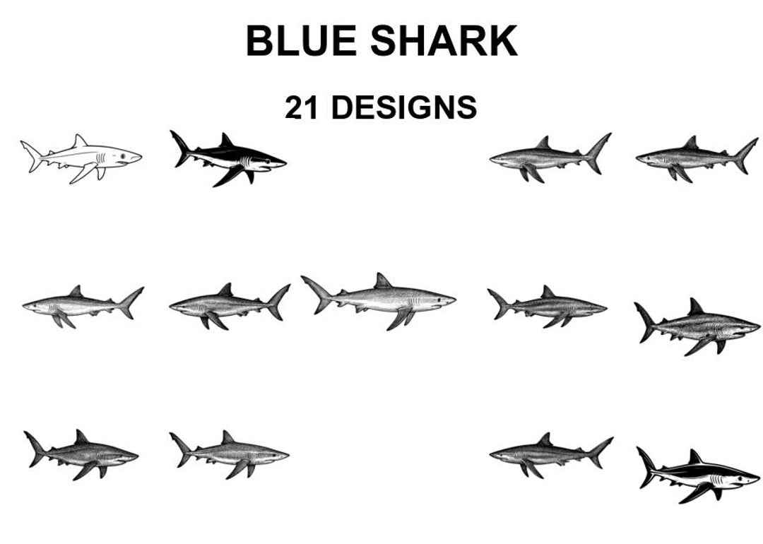 Blue Shark SVG Bundle: Laser Cut Files for Cricut, CNC, Sublimation - Etsy