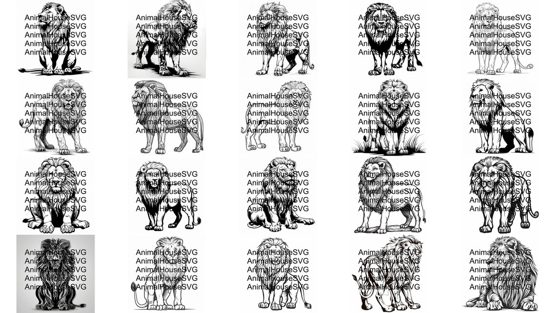 Lion SVG Bundle: 110 Unique Designs (digital Download) - Etsy