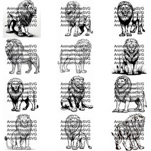 Lion SVG Bundle: 110 Unique Designs (digital Download) - Etsy