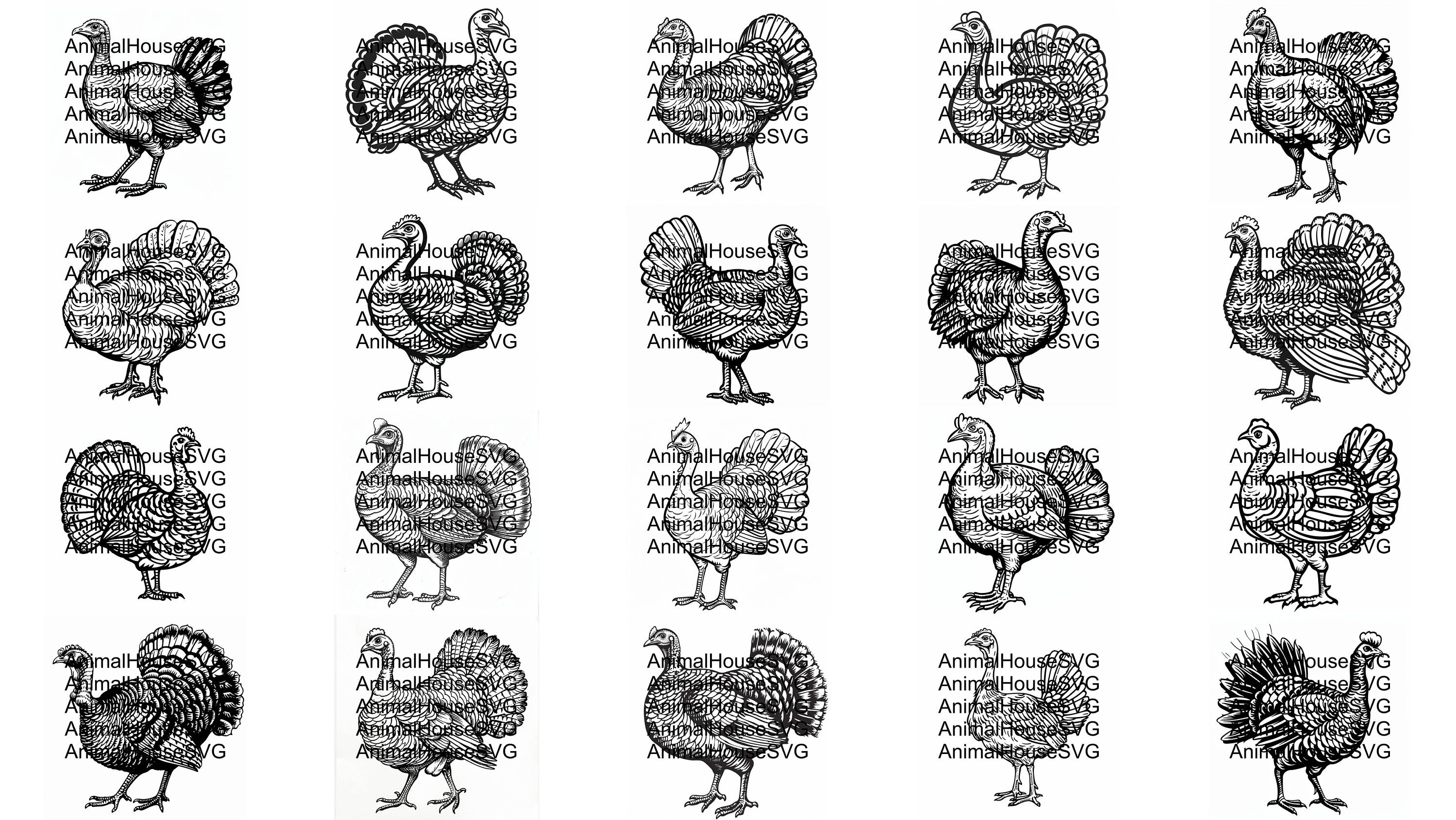 100 Turkey SVG Designs: Thanksgiving Crafting Bundle (digital Download ...